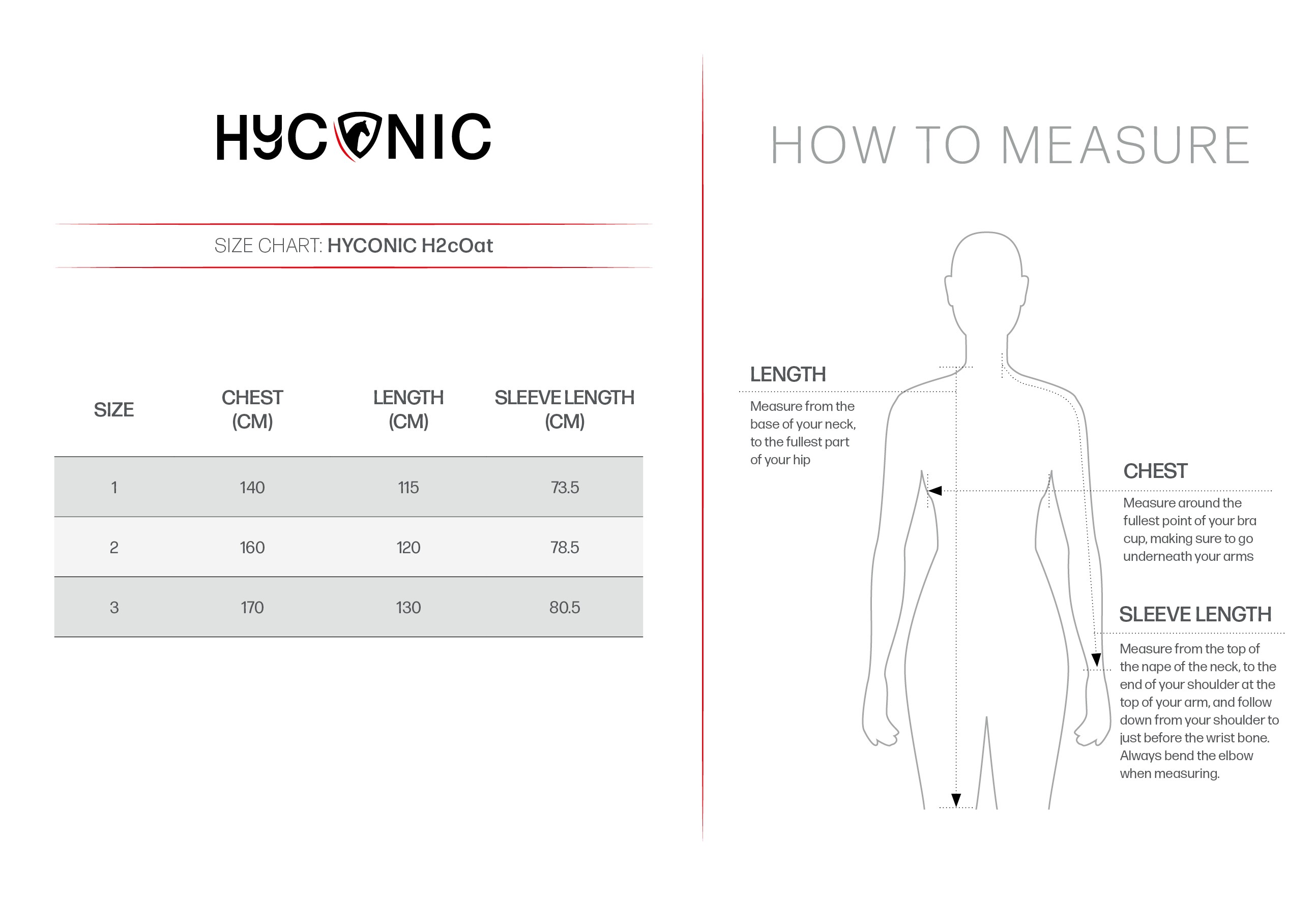 Size Guide - HYCONIC H2cOat – GS Equestrian